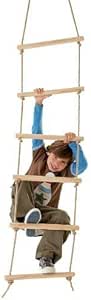 Amazon.com: Sturdy Indoor/Outdoor Rope Ladder, Maple-wood Natural Wood ...