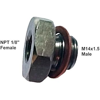 Amazon.com: Pipe 1/4" NPT Female X M12 x 1.25 M12X1.25 Male Metric Adapter: Automotive