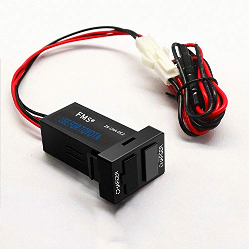 FMS Dual Car USB Charger Socket Power Outlet 3.0A with Wire Fuse & Blue ...