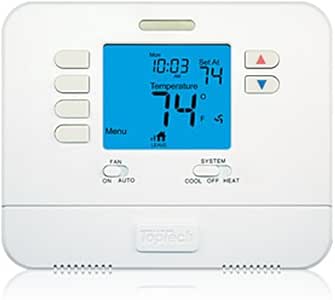 Toptech TT-P-705 Single Stage, 5/1/1 Programmable Thermostat, 1 Heat/ 1 ...