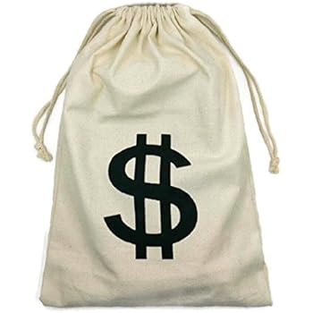 Amazon.com: Juvale Money Bag Pouch with Drawstring Closure Canvas Cloth ...