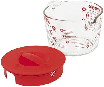 Amazon.com: Pyrex Prepware 4-Cup Measuring Cup, Clear with Red Lid and ...