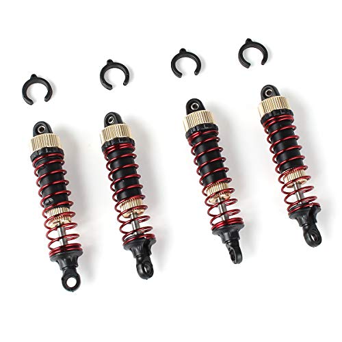 Hosim Front Rear RC Shock Absorber, 4 Packs Adjustable Assembled Oil Filled Shocks Spring Damper ...
