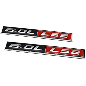 Amazon.com: ERPART RED Black 6.0L LS2 Real Aluminum Engine Hood Emblem ...