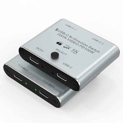 Bi Directional 8k Usb C Switcher Usb C Switch 2 In 1 Out 1 In 2 Out Type C Kvm Switch