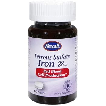 Amazon.com : Rexall Ferrous Sulfate Iron 28 Mg - Tablets, 60 Ct : Iron ...