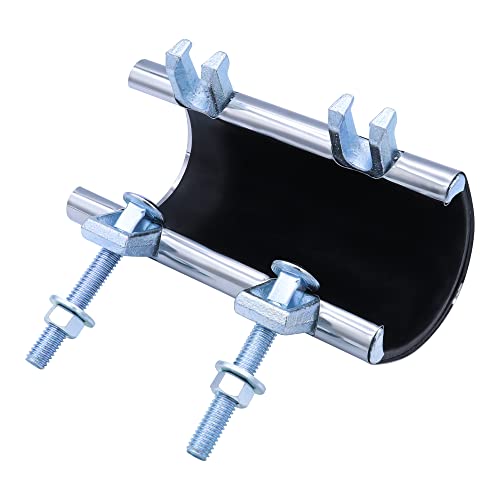 Stainless Steel One-Piece Galvanized Repair Pipe Clamp With Two Bolt, 2 ...