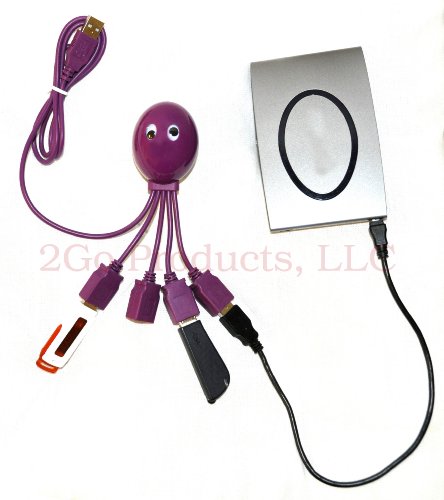 USB Hub 2.0 4-port For Mac and PC. True USB 2.0 Speed. 4-Legged Octopus ...
