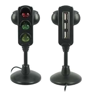 Amazon.com : Desktop Traffic Light USB Hub 3 USB 2.0 Ports Lights ...