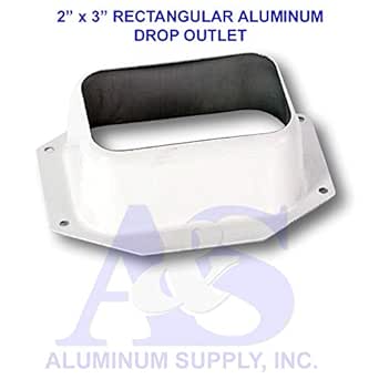 2" x 3" Rectangular Aluminum Drop Outlet for K Style Gutter: Amazon.com ...