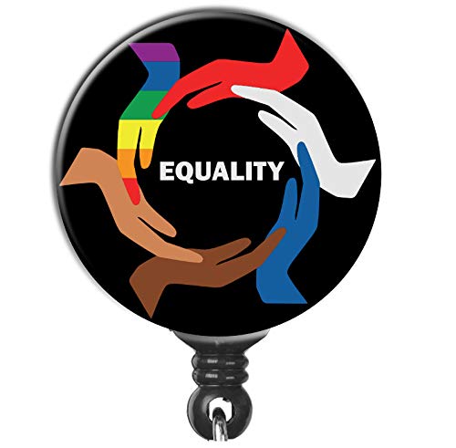 Amazon.com: Equality Hands LGBT Human Rights Badge Reel ID Holder: Handmade
