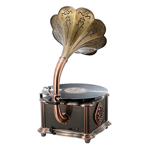 Bronze Vintage Classic Retro Antique Phonograph Gramophone Turntable ...