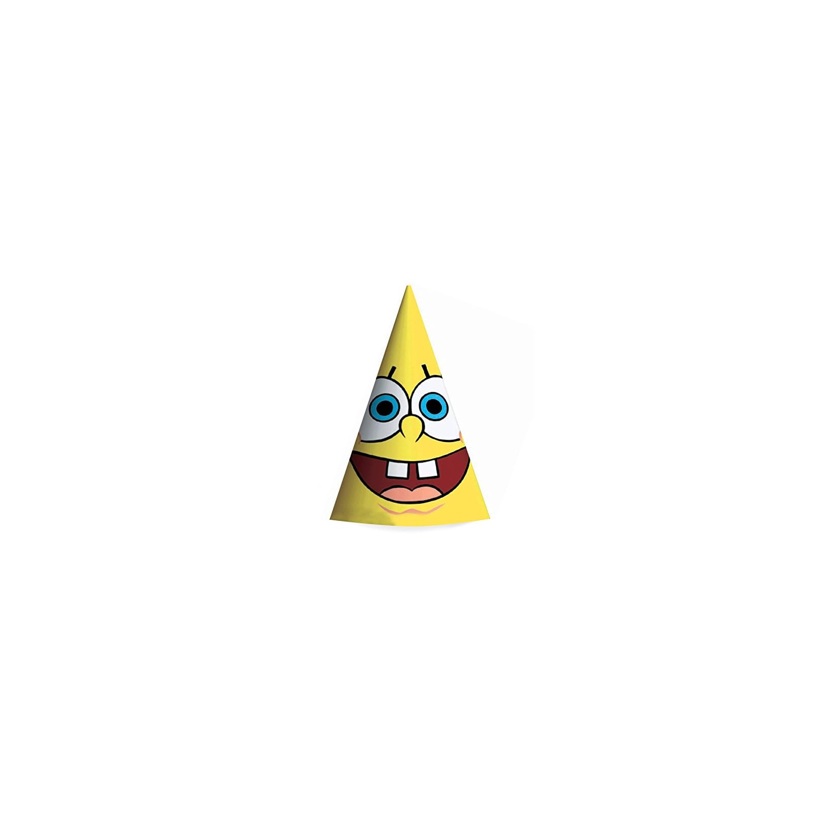 Amscan SpongeBob 6-1/4" x 4-1/4" Classic Party Cone Hats, 8-Count ...