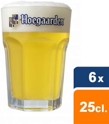 Hoegaarden Beer Glass 25 cl Set of 6: Amazon.co.uk: Kitchen & Home