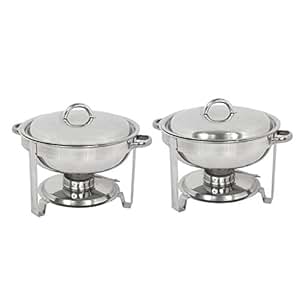 Amazon.com: Deluxe Stainless Steel Chafing Dish Round Chafer with Lid 5 ...