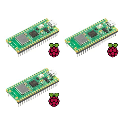 Vis Viva Raspberry Pi Pico WH (Wireless, WiFi, pre soldered headers) + Raspberry Pi Logo Sticker ...