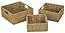 JVL Natural Seagrass Square Storage Baskets with Inset Handles Set of 3 ...