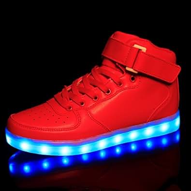 Amazon.com | Colorful LED Light-up Sneakers with USB Charging for Men ...