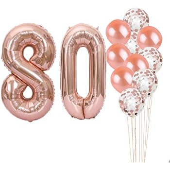 Amazon.com: Rose Gold 80th Birthday Decorations Party Supplies Gifts for Women - Create Unique ...