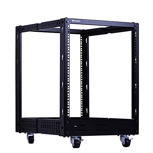 RackPath 12U Open Frame Server Rack – Heavy Duty 4 Post Adjustable ...