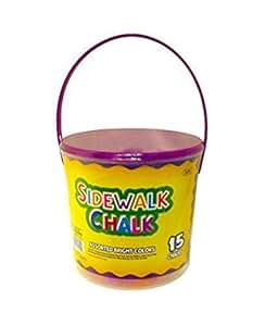Amazon.com: Bucket O' Sidewalk Chalk - 15 Assorted Bright Colored ...