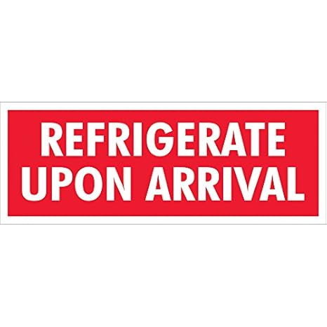 Amazon.com: "Refrigerate Upon Arrival" Labels/Stickers, 4" x 1-1/2 ...