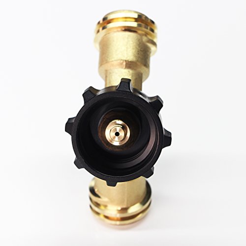 Camplux Brass Propane Gas Fitting Tee Adapter Y-Splitter with 1-Male ...