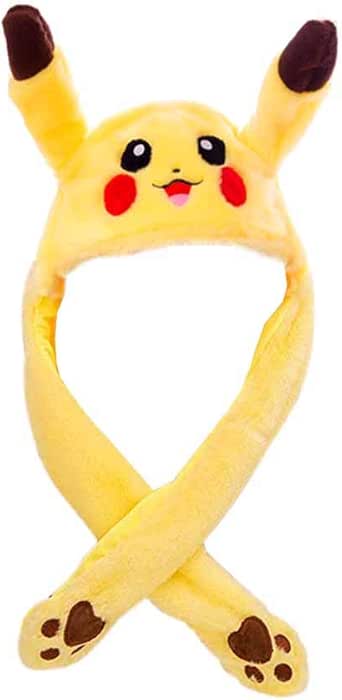 Amazon.com: Eutuxia Pikachu Hat with Moving Ears. Funny Soft Plush ...