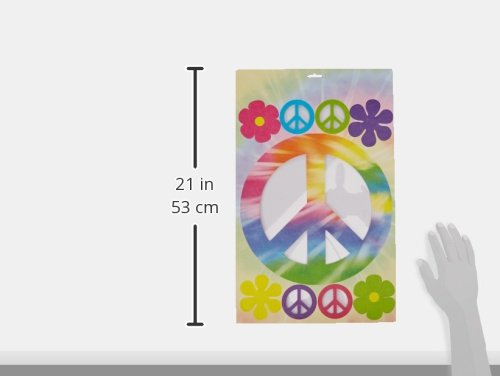 Retro 60's Wall Sign Cutouts 42 Piece Smiley Face Peace Sign Flowers on ...