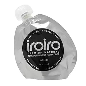 Amazon.com : Iroiro Natural Premium Semi-Permanent Hair Color 10 Black ...