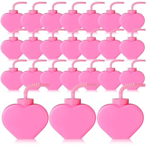 Maxcheck Pink Girl Cups with Straws and Lids Babe Heart Letter B Drink ...