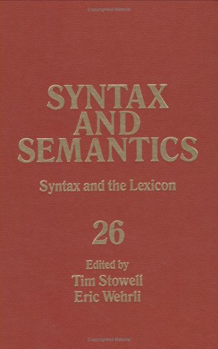 Amazon.com: Syntax and Semantics, Volume 26: Syntax and the Lexicon ...