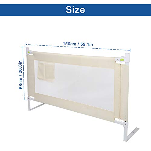 Liusin Bed Rails for Toddlers and Kids - Extra Long Height Adjustable ...