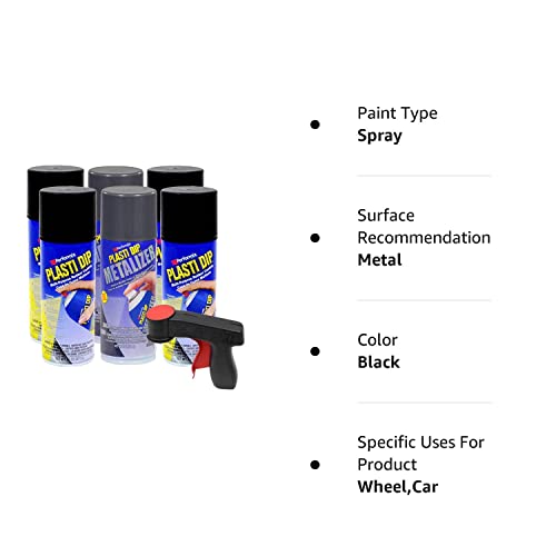 Plasti Dip Black & Metalizer Rim Kit: 4 cans Black, 2 Graphite Pearl ...