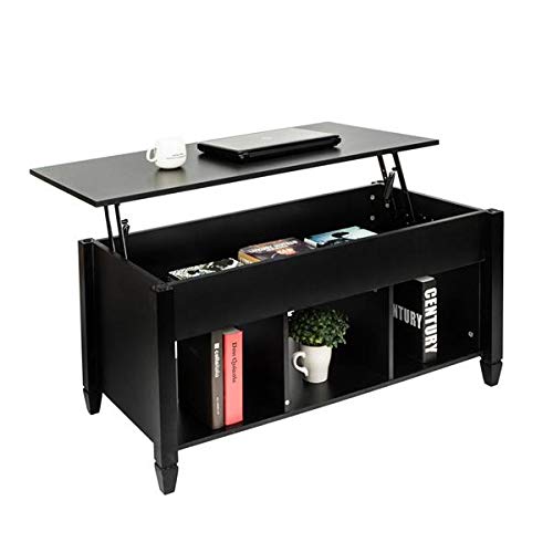 YYWE Solid Wood Lifting Coffee Table, with Hidden Compartments and ...