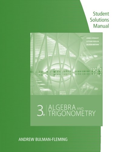 Algebra and Trigonometry, 3rd edition: Stewart, James, Redlin, Lothar ...