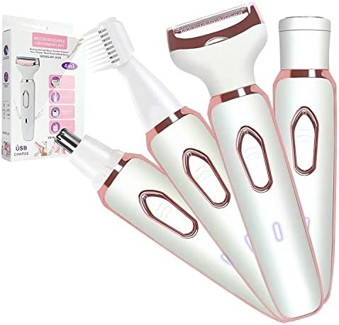 Electric Razor for Women, 4 in 1 Hair Trimmer Electric Womens Shaver ...