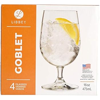 Amazon.com | Libbey Classic Goblet Party Glasses, Set of 12: Goblets ...