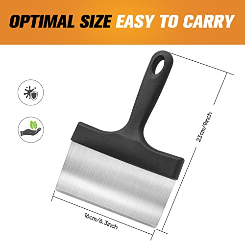 Heavy Duty Grill Scraper Stainless Steel Griddle Scraper with 5 ...
