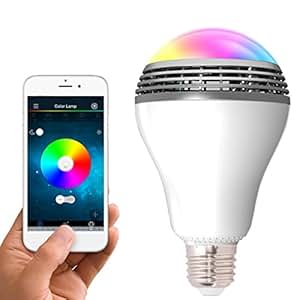 Amazon.com: Smart LED Light Bulb Speaker, Goldwheat Multicolored ...