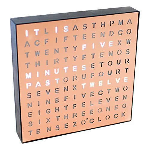 Stiles Light Up Word Clock, Unique Copper Desk Clock With USB Cable ...