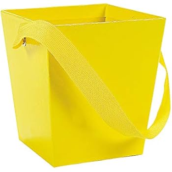 Amazon.com: Fun Express Red Cardboard Bucket W/Ribbon Handle (6 Pcs ...