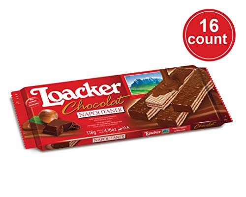 Loacker Chocolate Napolitaner / Hazelnut, 118g/4.16 oz., pack of 16 ...