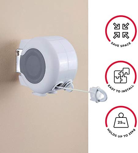 Metaltex 30 m Retractable Clothes Line, White, 30m – BigaMart