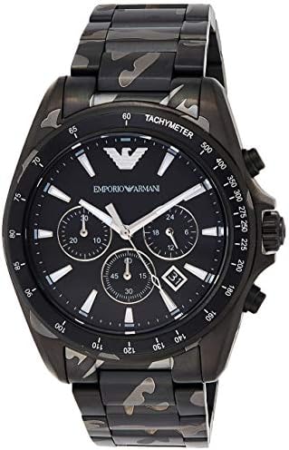 سعر ساعة امبوريو ارماني للرجال مينا بلون اسود وسوار ستانلس ستيل ...