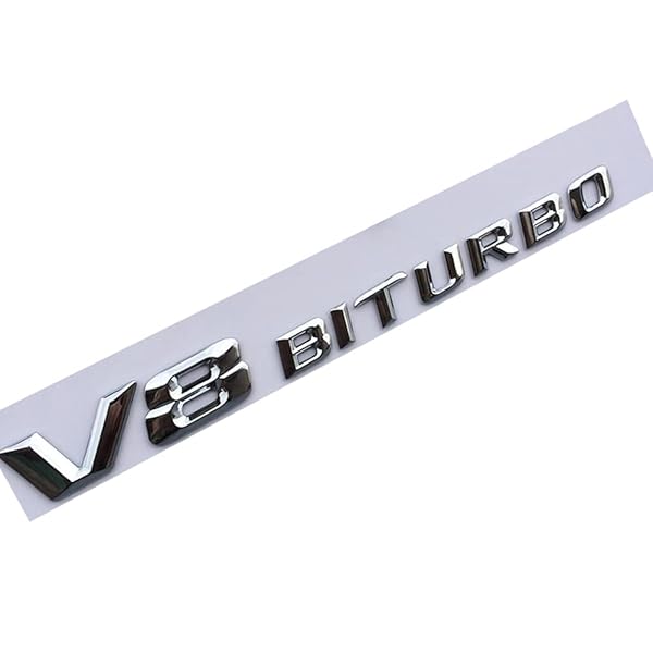 Chrome V8 BITRUBO Letters Emblem Badge for Mercedes Benz Fender Side ...