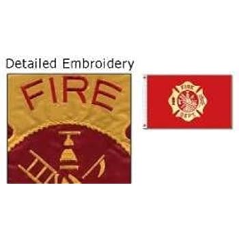Amazon.com : 3x5 Fire Department Flag Double Sided Nylon Embroidered ...