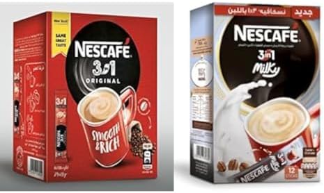 سعر مجموعة نسكافيه 3 في 1 أصلي 24x18 جرام + ميلكي عبوة 12 × 20 فى مصر ...