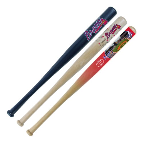 MLB Atlanta Braves 18-Inch Hardwood Mini Bat Set (Team Logo/Signature ...