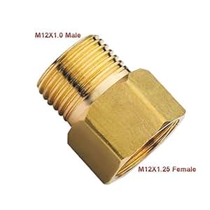Amazon.com: Metric Fitting M12X1.25 M12 x 1.25 Female to M12X1 Male ...